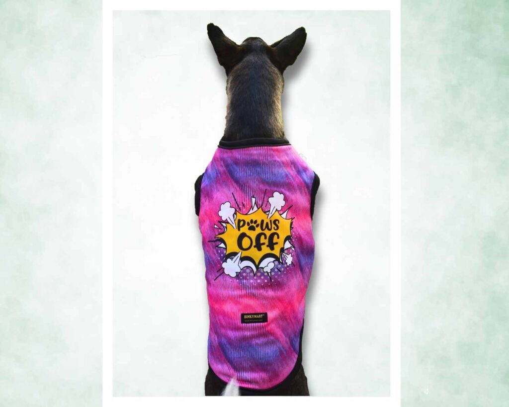 Pink and Purple Pows Off Sweatshirt for pets | Pet Winter Tshirt